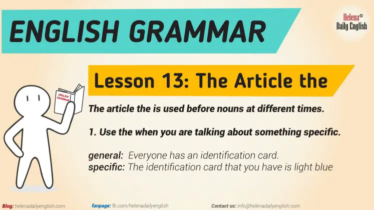 Learn English Grammar: Lesson 13 – The Article the