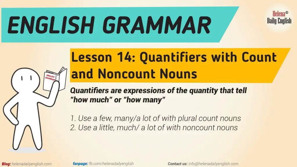 Learn English Grammar: Lesson 14 – Quantifiers with Count and Noncount ...