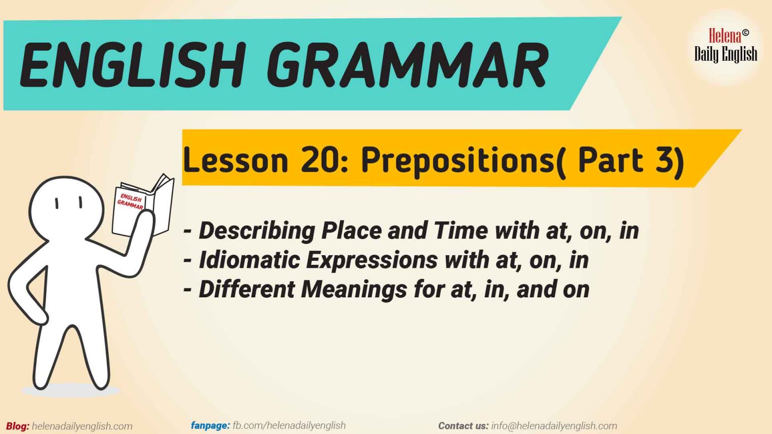 Describing Place and Time with at, on, in | English Grammar: Lesson 20 ...